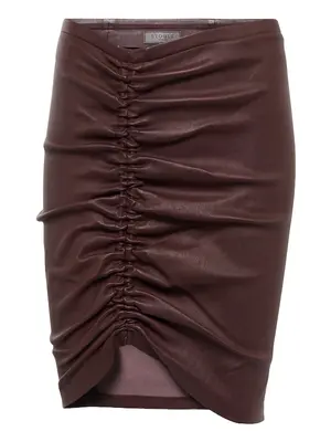 Stouls Mouna Leather Miniskirt - Brown