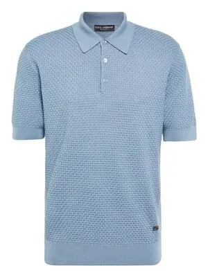 Dolce & Gabbana Cotton-blend Polo Shirt - Blue