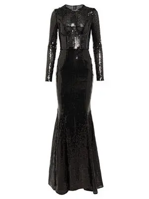 Dolce & Gabbana Sequined Gown - Black