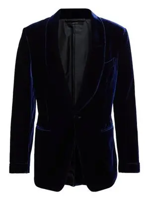 TOM FORD Shelton Velvet Blazer - Blue