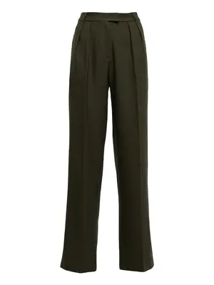 AYA MUSE Ori High-waisted Wide-leg Trousers - Green
