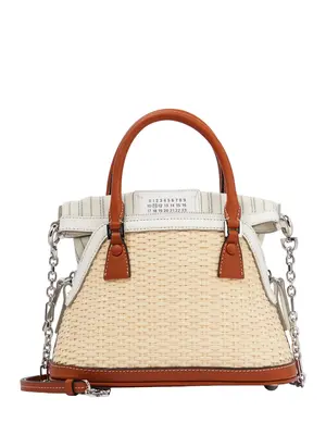 MAISON MARGIELA 5ac Mini Raffia Tote - White