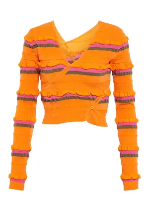 Jacquemus Le Cardigan Tordu Cropped Cardigan - Orange