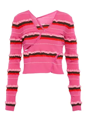 Jacquemus Le Cardigan Tordu Cropped Cardigan - Pink