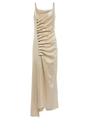 Rabanne Metallic Wrap Dress - Gold