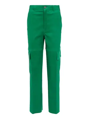 Stouls Axel Leather Cargo Trousers - Green