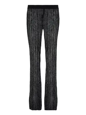 PETAR PETROV Giulio Ribbed-knit Flare Pants - Black