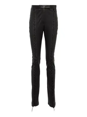 DION LEE Hinge-seam Leather Pants - Black