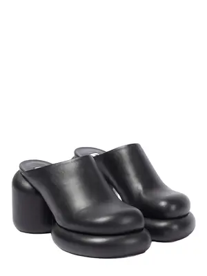 JIL SANDER Leather Mules - Black