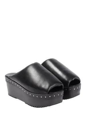 Rick Owens Padded Leather Platform Sandals - Black