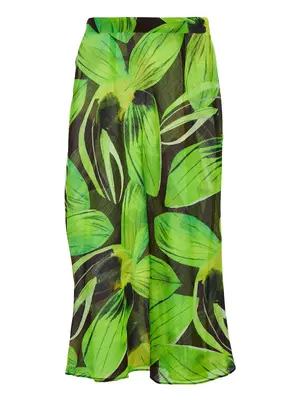 LOUISA BALLOU Printed Midi Skirt - Multicoloured