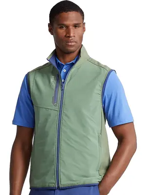 Ralph Lauren Hybrid Mockneck Vest Cargo Green/light Navy