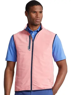 Ralph Lauren Hybrid Mockneck Vest Dolce Pink/french Navy