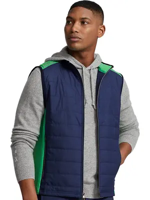 Ralph Lauren Hybrid Mockneck Vest Navy/classic Kelly