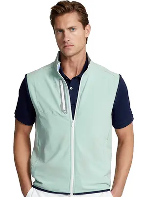 Ralph Lauren Hybrid Mockneck Vest Pale Blue/pure White