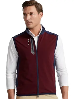 Ralph Lauren Hybrid Mockneck Vest Refined Navy/harvard Wine
