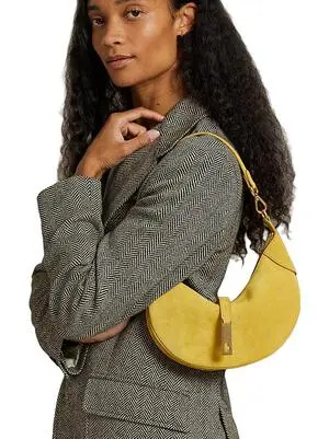 Ralph Lauren Polo Id Suede Mini Shoulder Bag - Maize