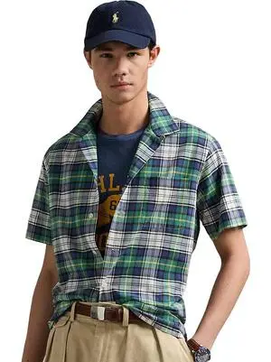 Ralph Lauren Classic Fit Madras Camp Shirt - Green Blue Multi