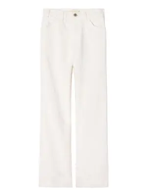 NILI LOTAN Joan High-Rise Slim Straight Leg Jeans Cream