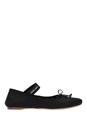 Miu Miu Logo-strap Ballerina Pumps - Black