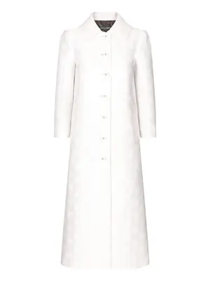 Dolce & Gabbana Dg-logo Jacquard Coat - White