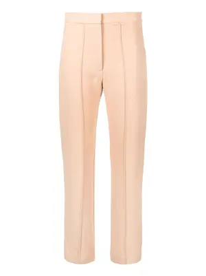 Alex Perry Pleated Straight-leg Trousers - Neutrals