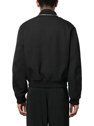 JIL SANDER Zipped Wool Bomber Jacket - Black