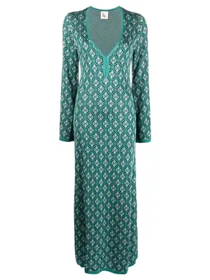 PAULA Malaya Jacquard Maxi Dress - Green