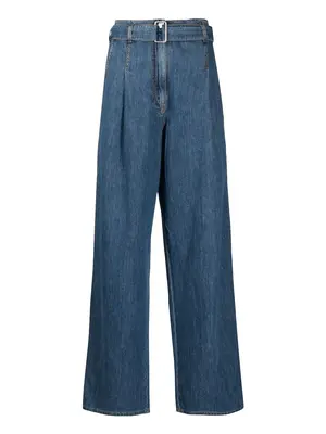 Philosophy Di Lorenzo Serafini Belted Wide-leg Jeans - Blue