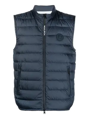 Woolrich Logo-patch Padded Gilet - Blue