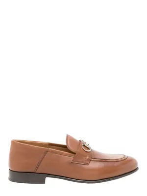 FERRAGAMO Gancini Collapsible-heel Loafers - Brown