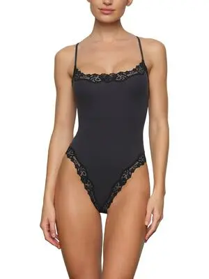 SKIMS Fits Everybody Lace Cami Bodysuit - Onyx