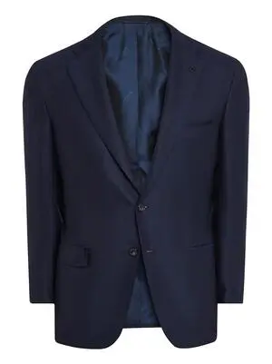 Kiton Solid Cashmere Blazer Blu Mult