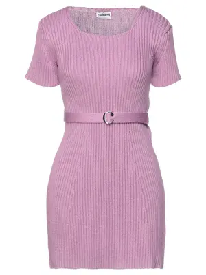 Cacharel Mini Ribbed-Knit Dress Light Purple