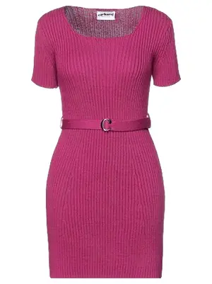 Cacharel Mini Ribbed-Knit Dress Purple
