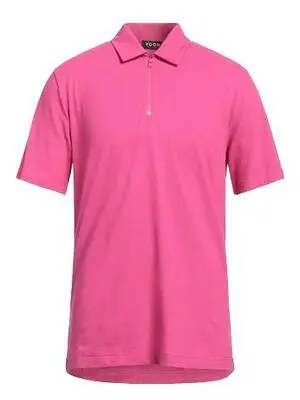 YOON Man Polo Shirt Fuchsia Size 40 Cotton Pink