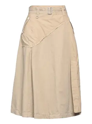 High HIGH Flared Midi Skirt Beige