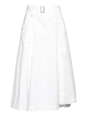High HIGH Flared Midi Skirt White