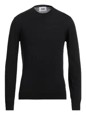 Alpha Studio Cotton Knit Sweater Black