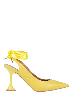 EMANUÉLLE VEE Light Leather Pumps Yellow