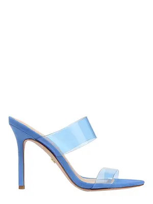 Veronica Beard Asha Transparent Mules Cobalt
