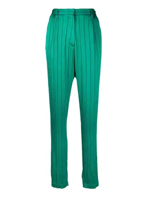 FORTE_FORTE Striped High-waisted Trousers - Green