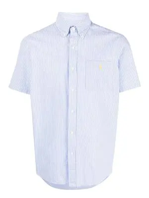 Polo Ralph Lauren Embroidered-logo Candy Stripe Shirt - Blue