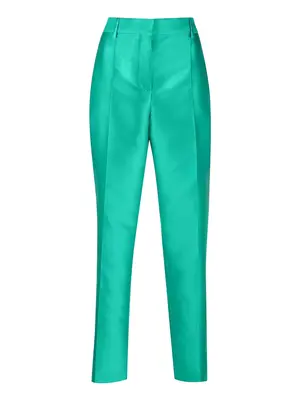 Alberta Ferretti Satin Straight-leg Trousers - Green