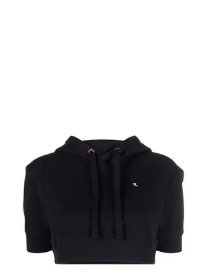 Raf Simons Cropped Short-sleeve Hoodie - Black