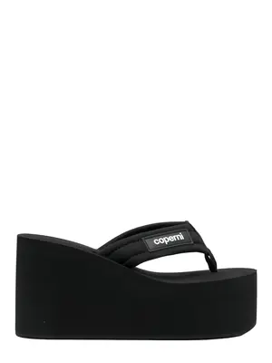 Coperni Logo-patch Wedge Sandals - Black