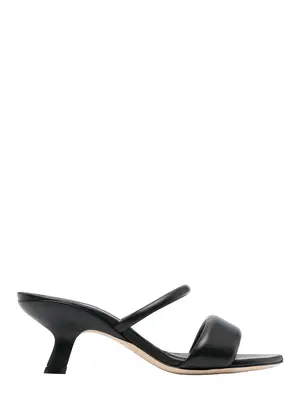 VIC MATIE 70mm Open-toe Leather Sandals - Black