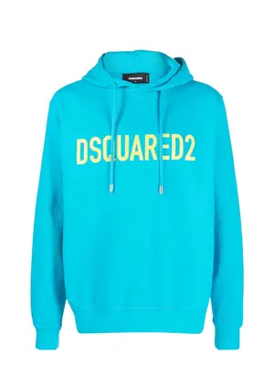 Dsquared2 Logo-print Cotton Hoodie - Blue