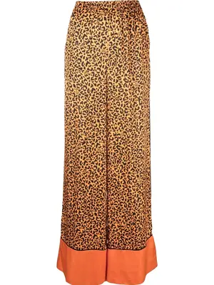 Karl Lagerfeld Leopard Print Wide-leg Trousers - Orange
