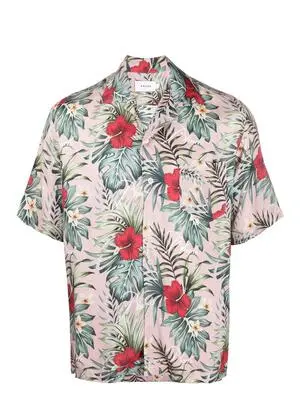 Rhude All-over Floral-print Bowling Shirt - Pink